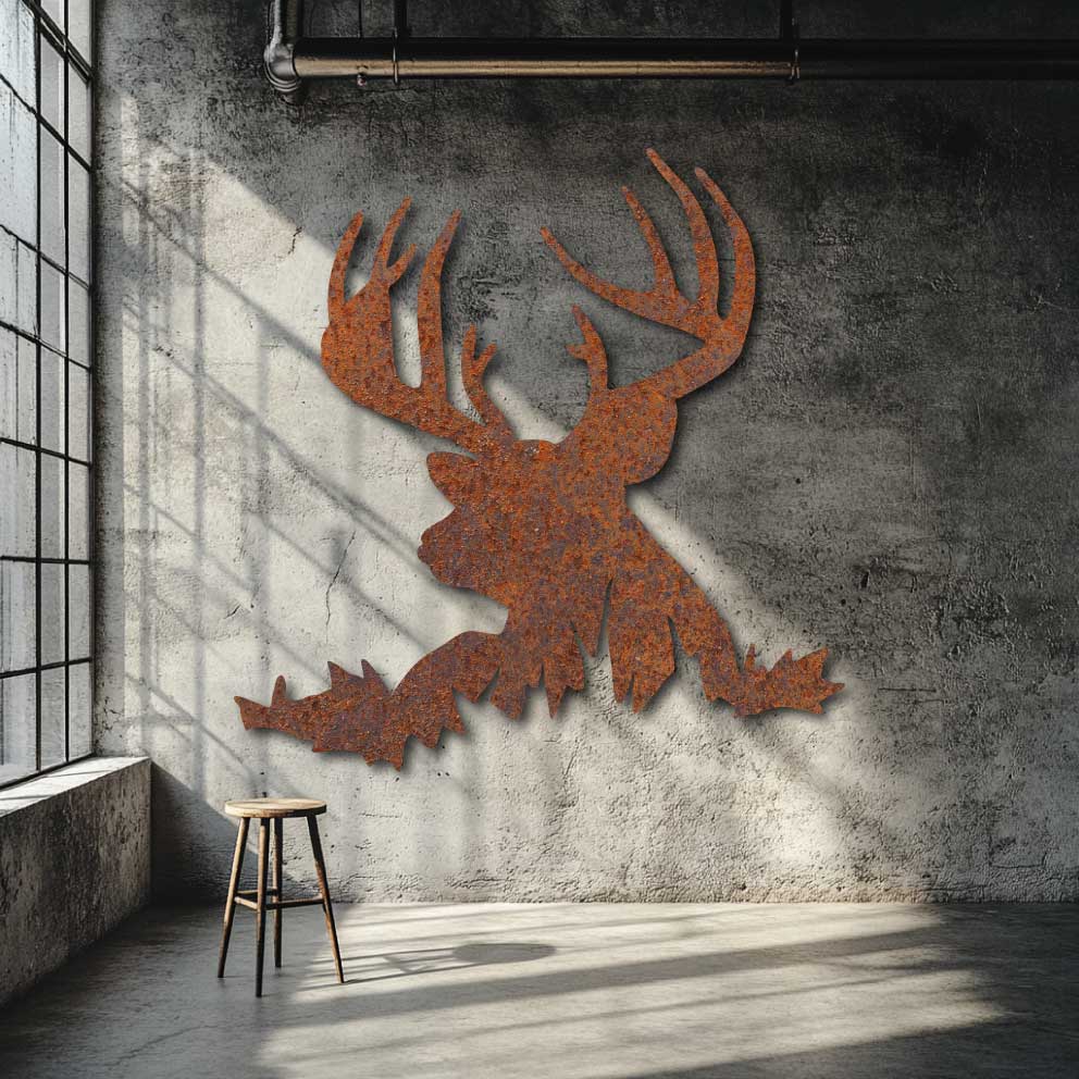 Rustic Stag Silhouette Wall Art