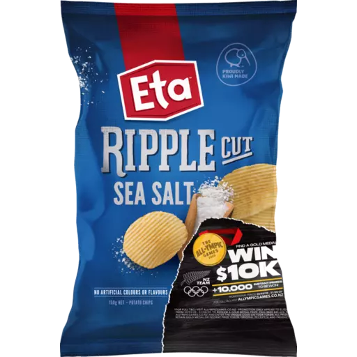 Eta Potato Chips Ripple Cut Sea Salt 150g - Buy Online | Farm Fresh Direct