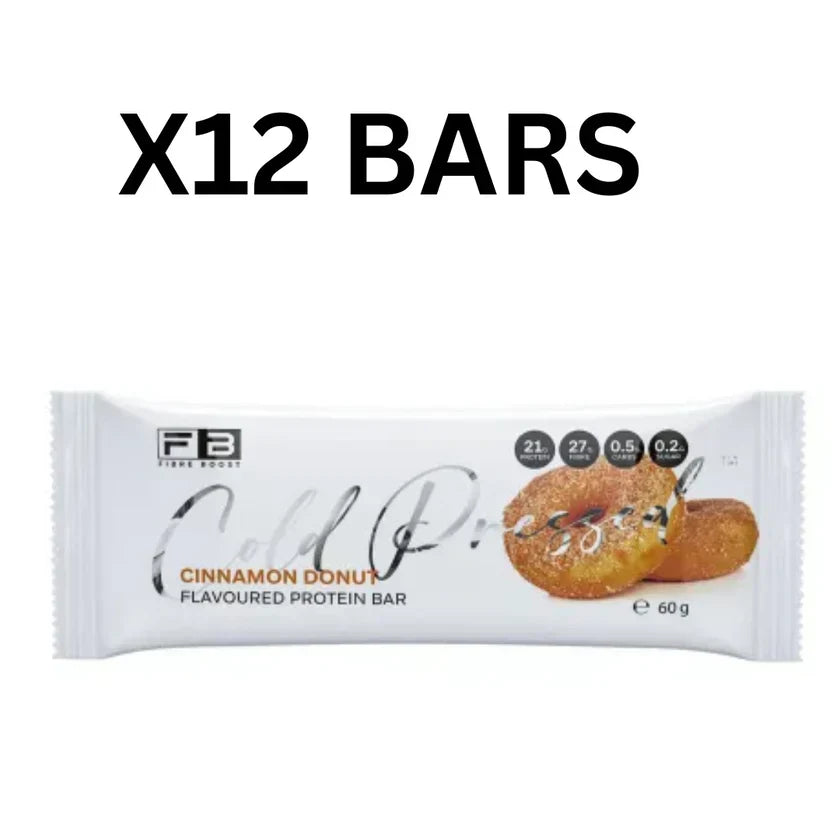 FIBRE BOOST CINNAMON DONUT 60G X 12 BOX BUNDLE Cold Pressed Protein Bar ...