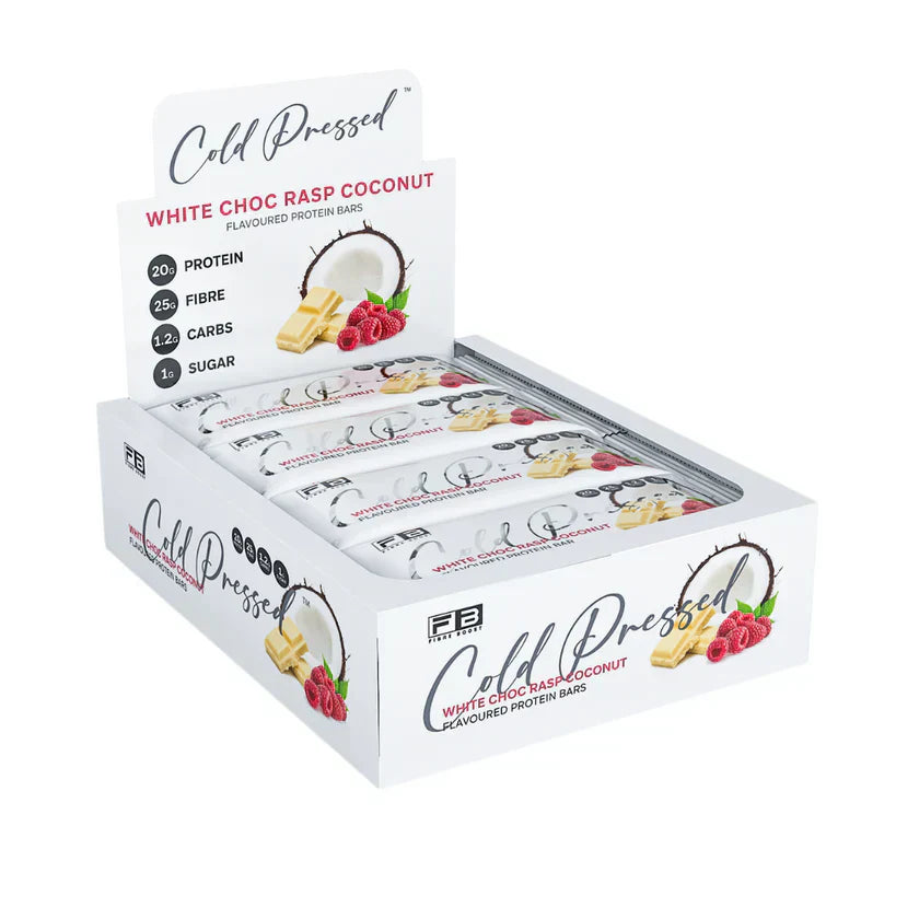 FIBRE BOOST White Choc Raspberry Coconut - 60g x 12 BOX BUNDLE Cold ...