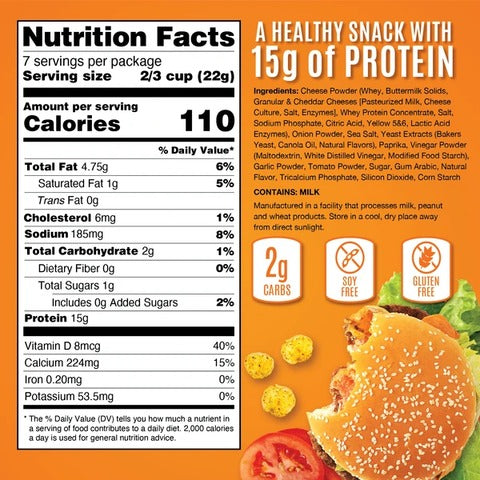 Cheeseburger Puffs- 30g - Buy Online | Farm Fresh Direct